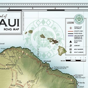Island of Maui (atlas Road Map) Digital Download - Etsy