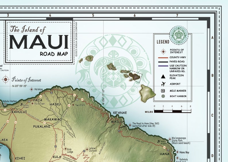 Island of Maui (atlas Road Map) Digital Download - Etsy