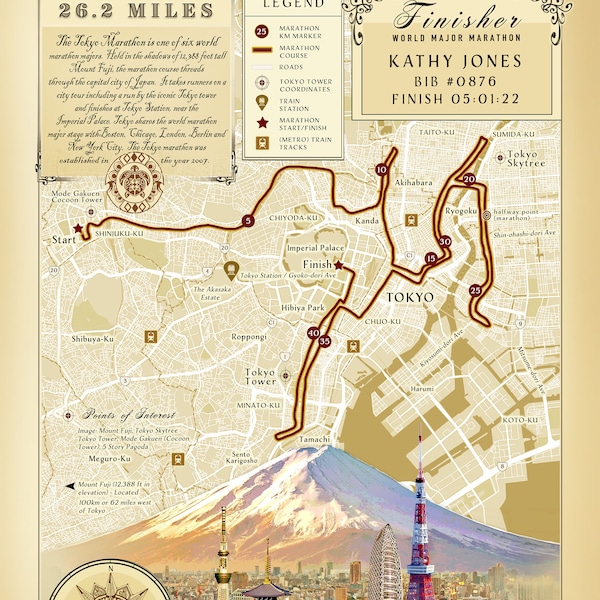 The Marine Corps Marathon 11x14 lincoln Memorial Course Map - Etsy