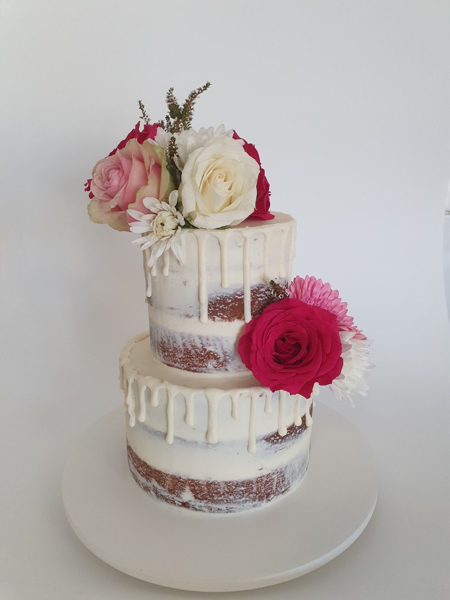 How to Make a 2 Tier Semi Naked Drip Cake Tutorial - Etsy