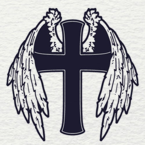 Cross Memorial SVG Angel Wings Crucifix SVG Files for Cricut - Etsy