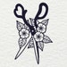 Floral Scissors SVG Flower Hair Stylist Sewing SVG for Cricut ...