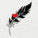 Feather Heart SVG - Feather SVG Heart Clip Art Memorial Svg Angel ...