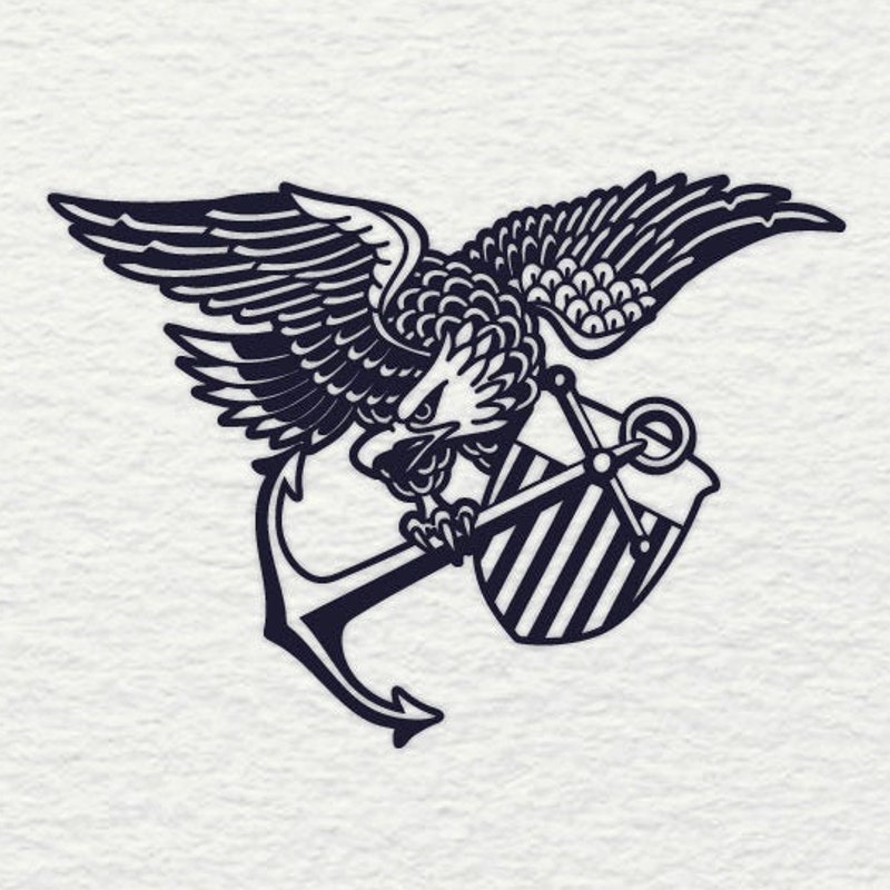Navy Eagle Anchor Svg - Etsy