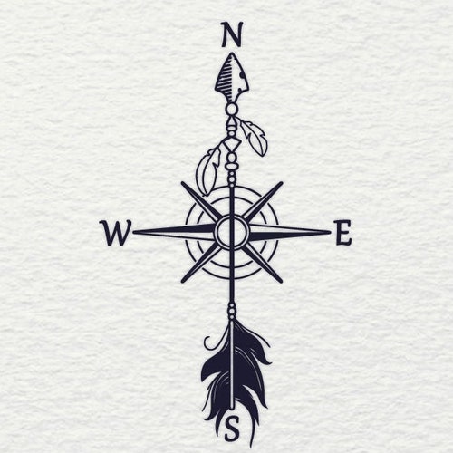 Arrow Compass Printable Vector Svg Art - Etsy