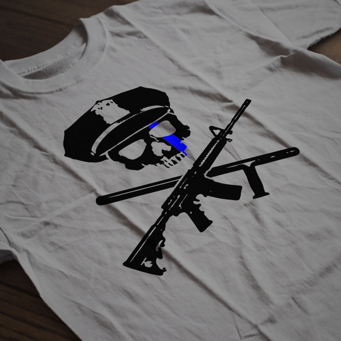 Police Skull SVG Cut File Law Enforcement Svg Thin Blue Line Police ...
