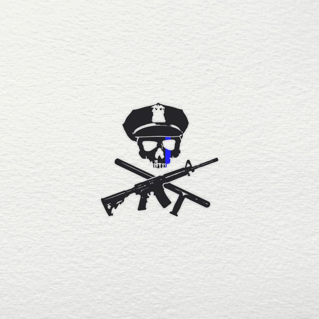 Police Skull SVG Cut File Law Enforcement Svg Thin Blue Line Police ...