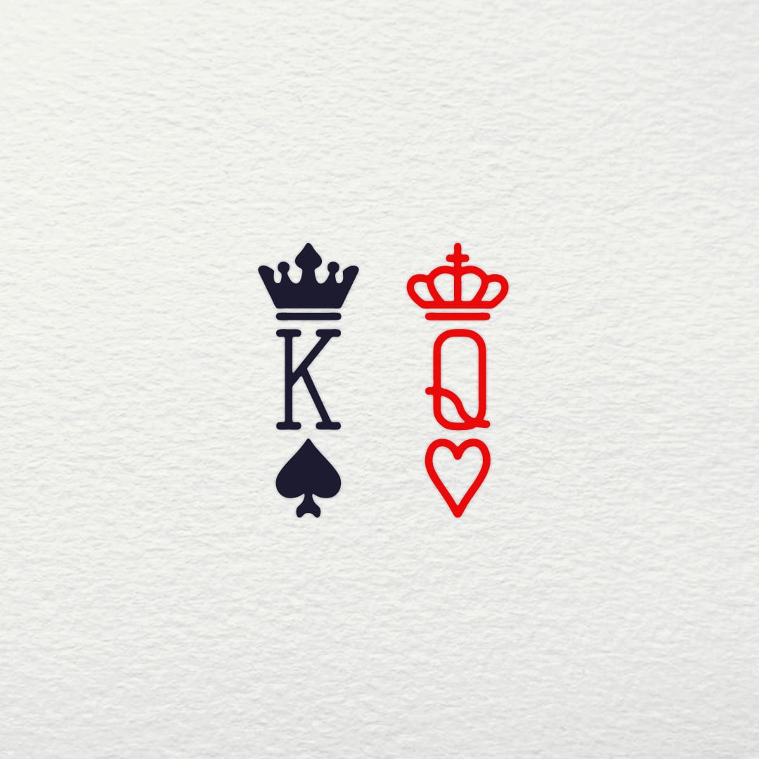 King & Queen SVG - King Spade Queen Heart SVG Crown Husband Wife ...