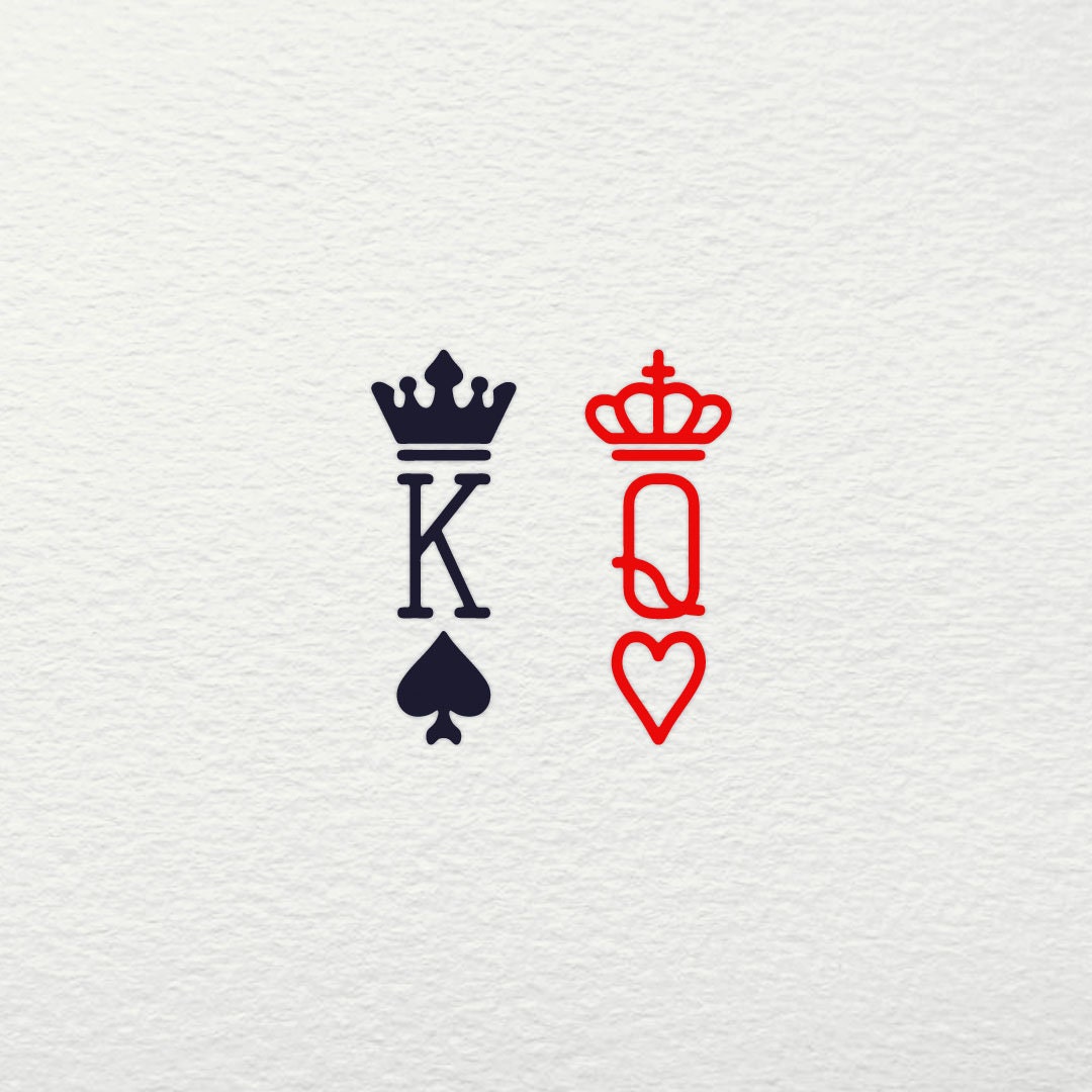 King & Queen SVG King Spade Queen Heart SVG Crown Husband | Etsy