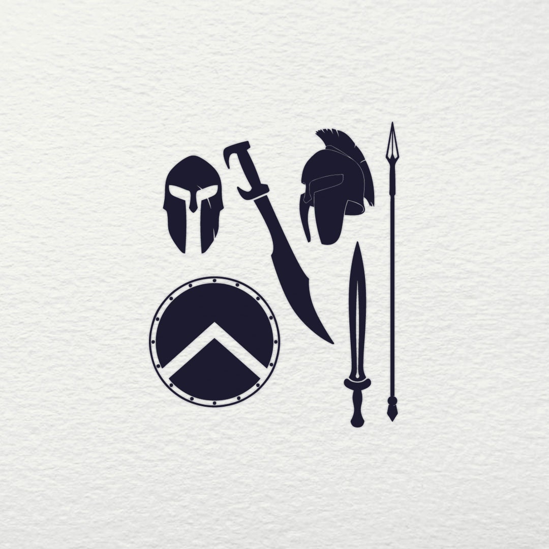 Spartan Warrior SVG: Greek Helmet, Shield, Sword (digital Download) - Etsy