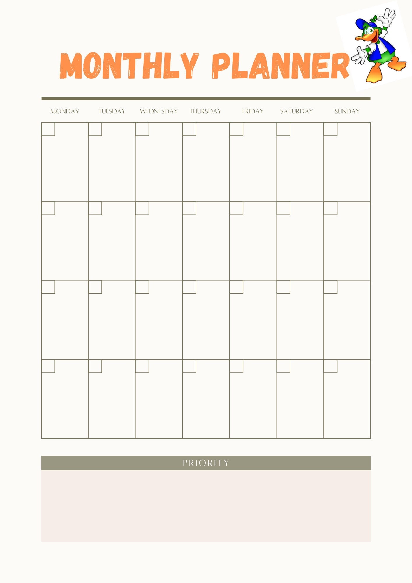 Kids Monthly Planner Worksheet - Etsy