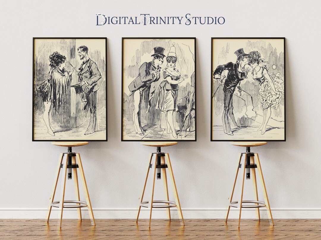 French Dancers Triptych | 1800s Vintage Dance Prints | Romantic Ballet ...