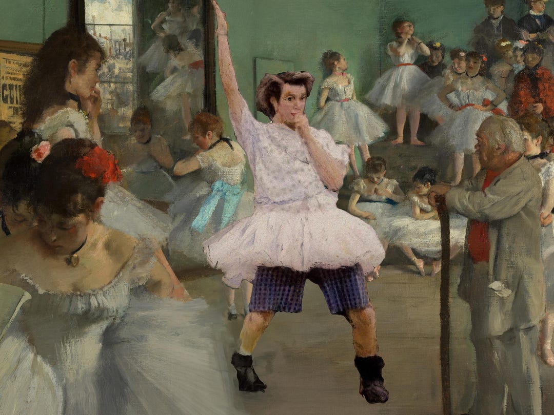 Ace Ventura Tutu Parody Art Print: Edgar Degas 'dance Class' Meme ...