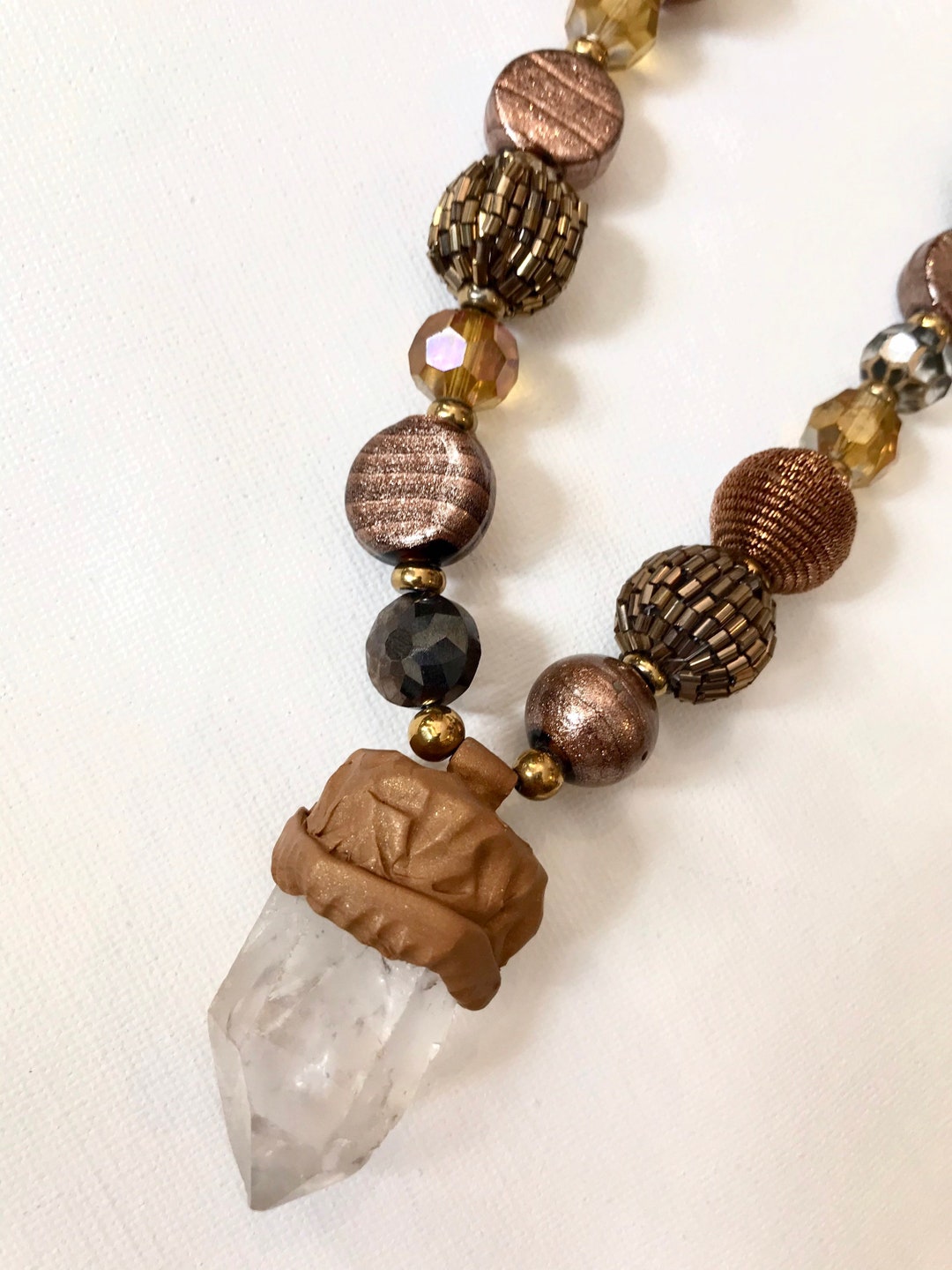 Handmade Quartz Crystal Necklace - Etsy