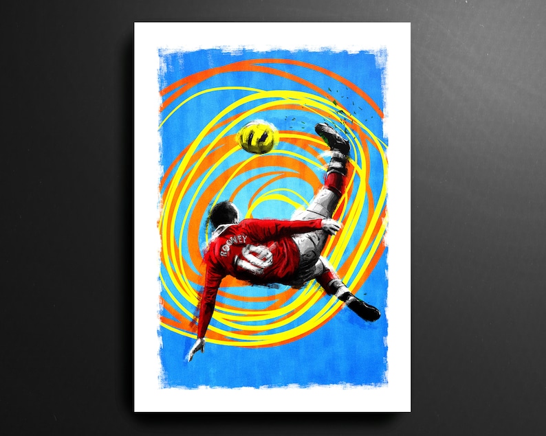Wayne Rooney Manchester United Premier League Football Print - Etsy