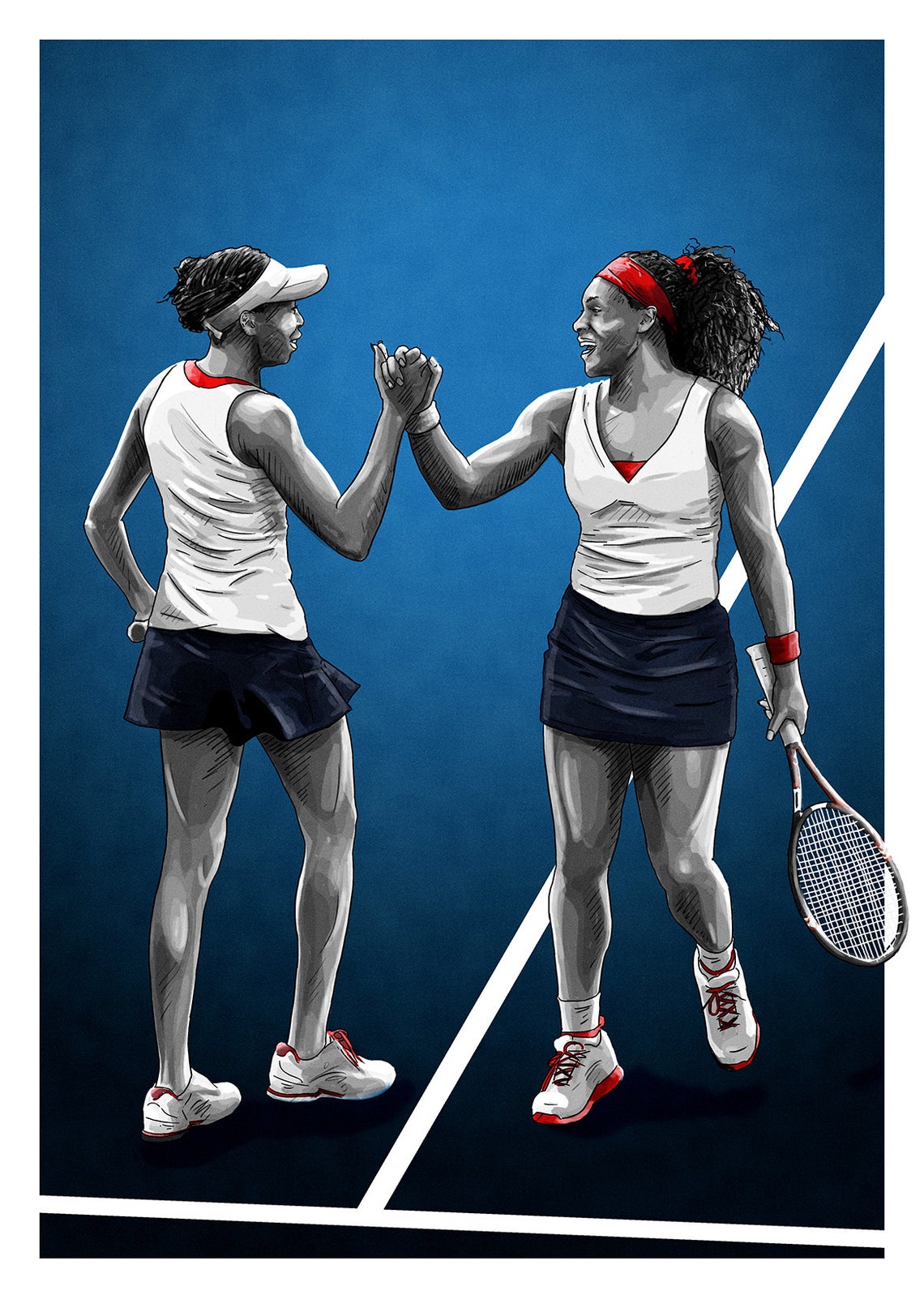 Serena & Venus Williams USA Tennis Print - Etsy