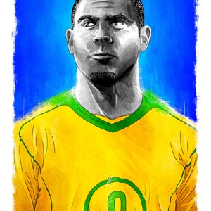 Ronaldo Nazario Brazil Football Print - Etsy