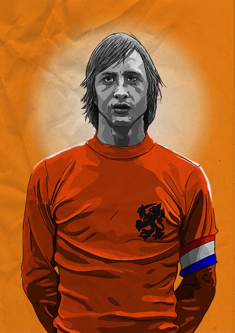 Johan Cruyff Netherlands Football Print - Etsy