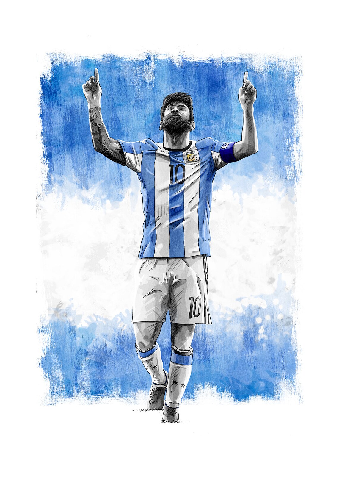 Lionel Messi Argentina Football Print - Etsy