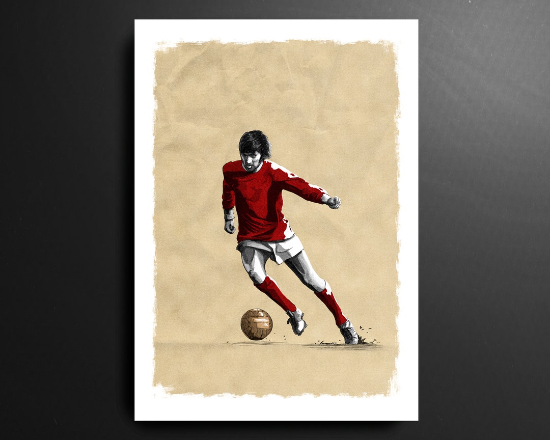 George Best Manchester United Football Print - Etsy