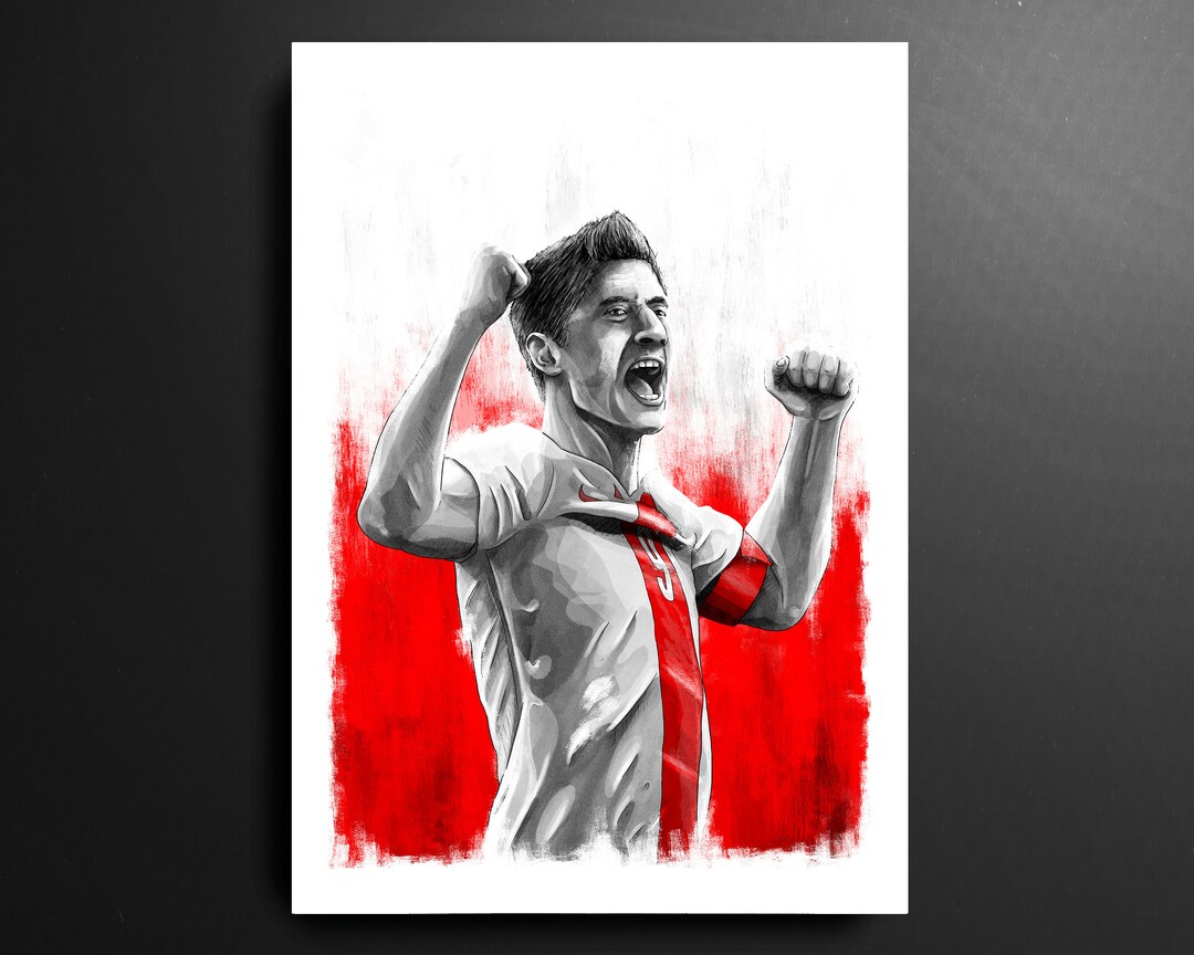 Robert Lewandowski Poland Football Print - Etsy