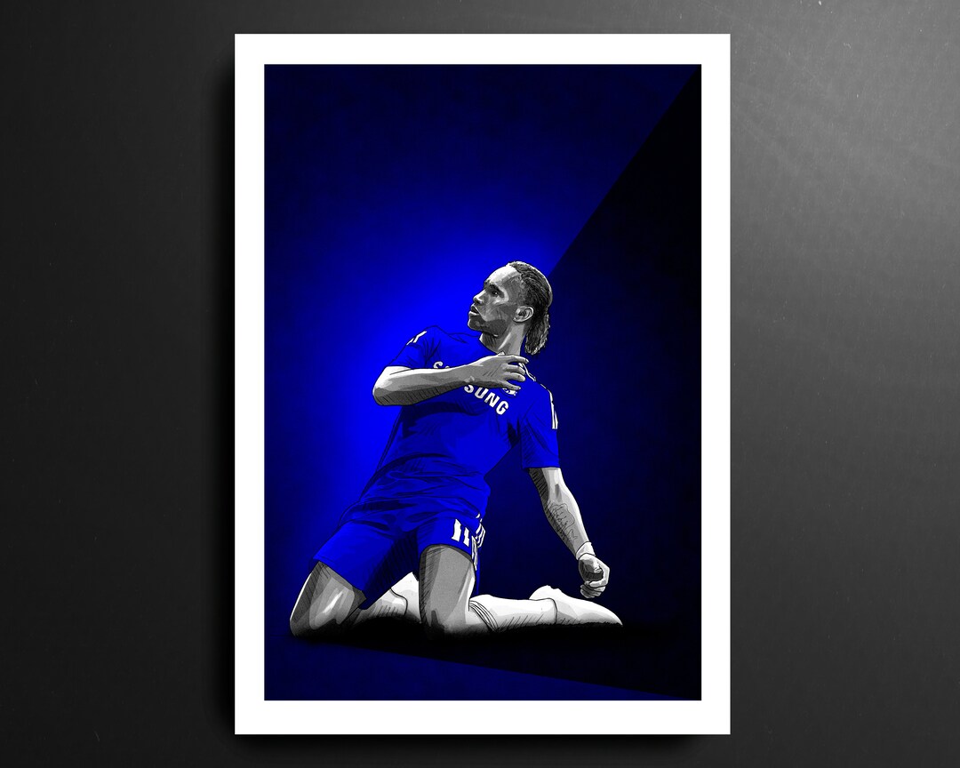 Didier Drogba Chelsea Premier League Football Print - Etsy