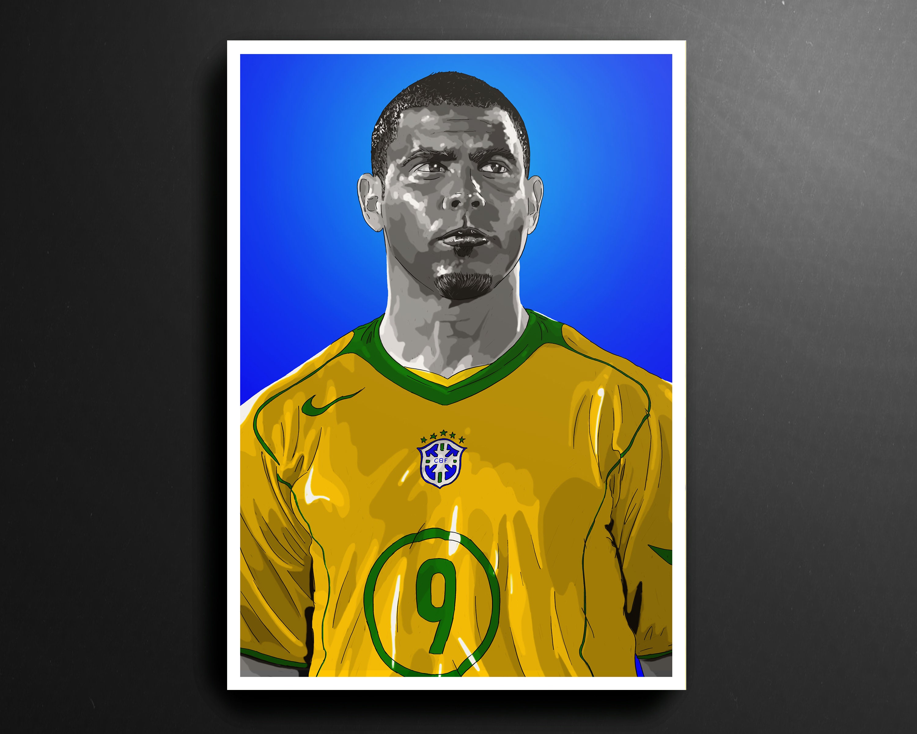 Ronaldo Nazario Brazil Football Print | Etsy