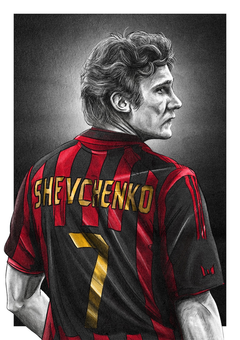 Andriy Shevchenko AC Milan Serie A Football Print - Etsy