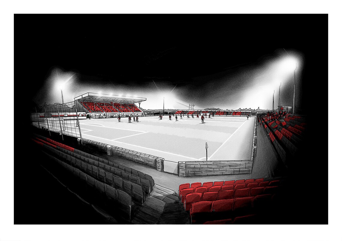 Bishopsgate at Night Longford Town League of Ireland Football Print - Etsy