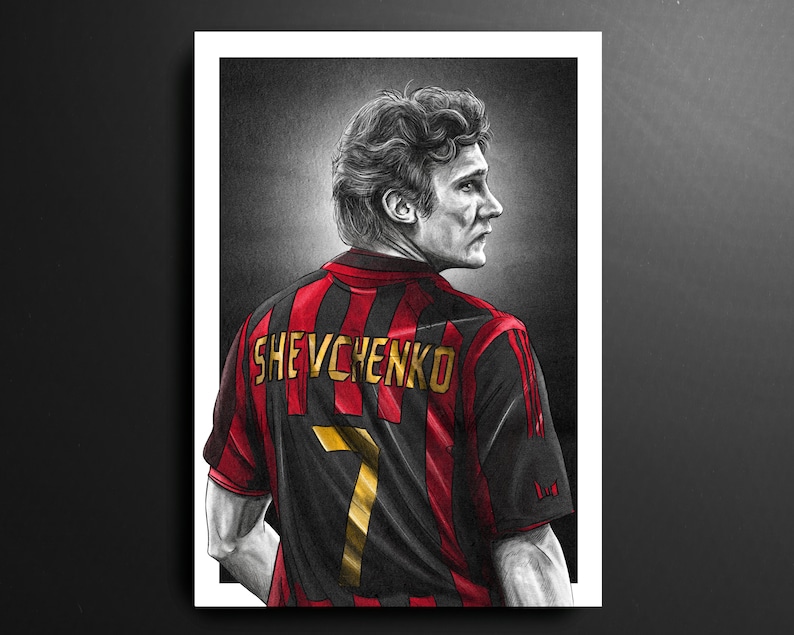 Andriy Shevchenko AC Milan Serie A Football Print - Etsy