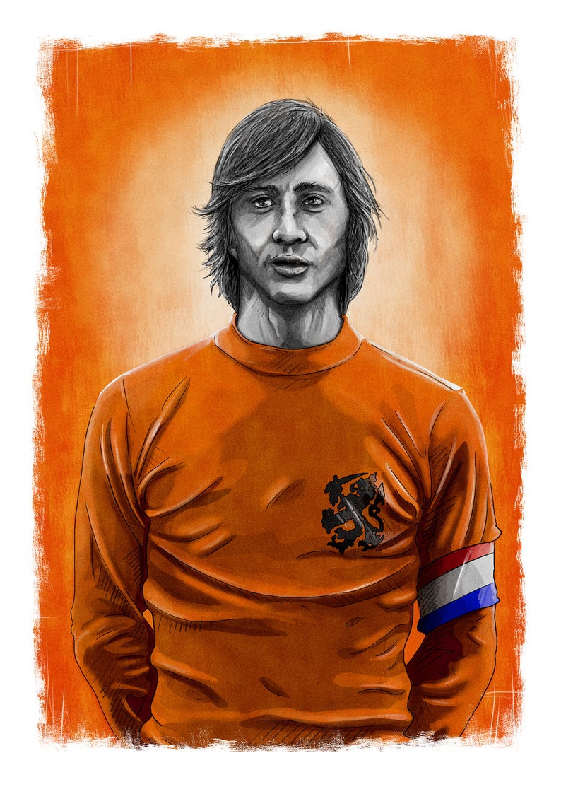 Johan Cruyff Netherlands Football Print - Etsy