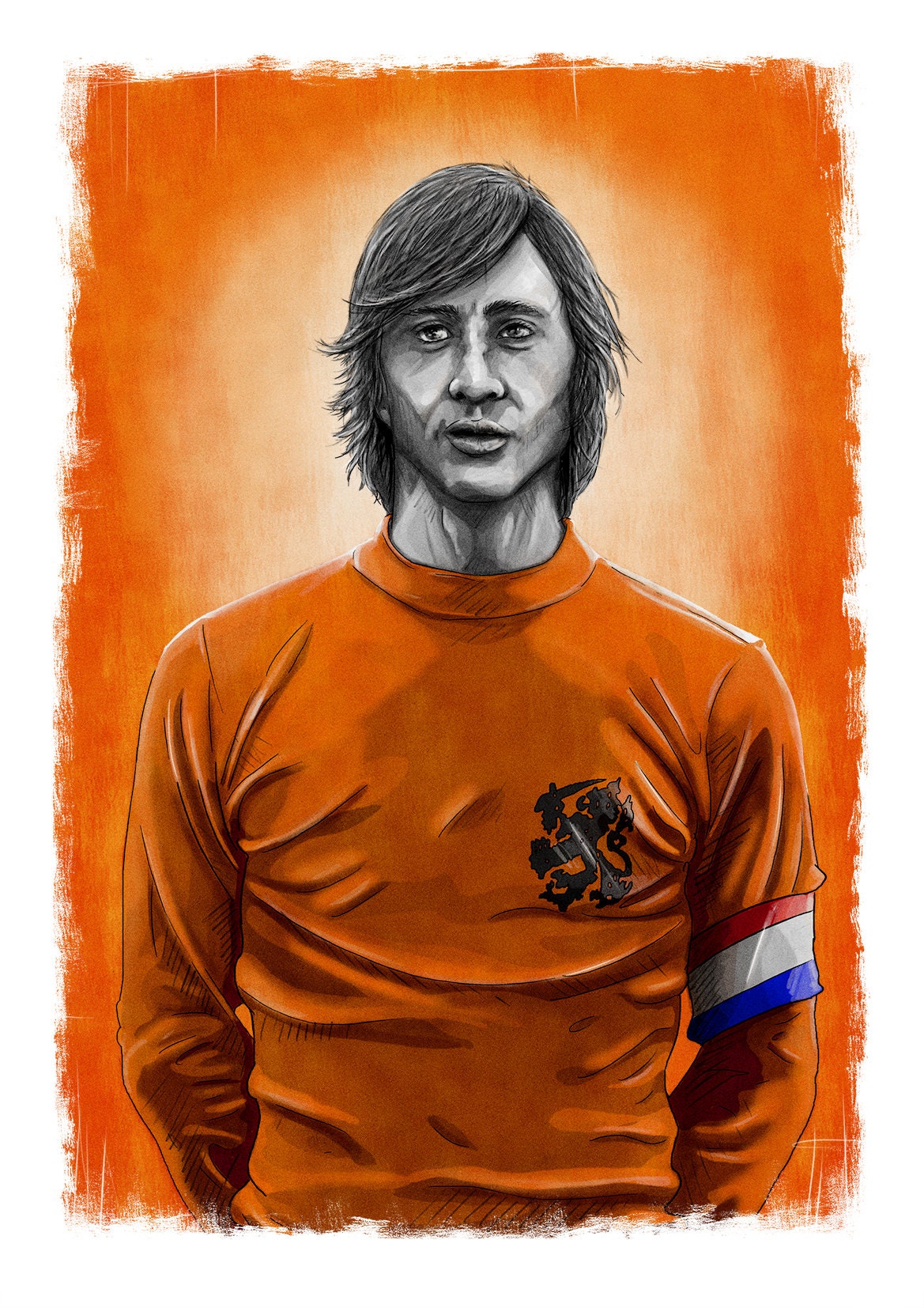 Johan Cruyff Netherlands Football Print - Etsy