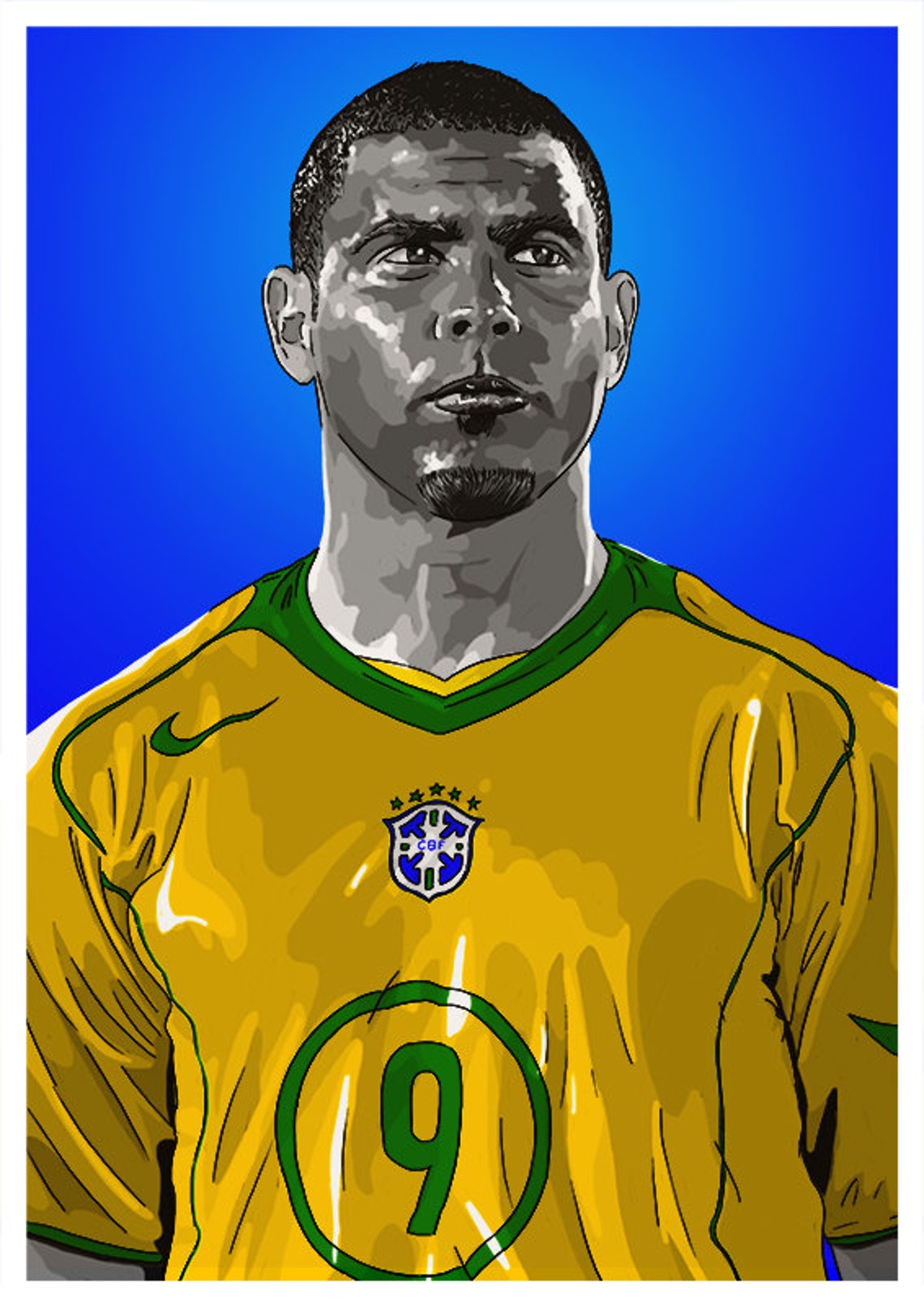 Ronaldo Nazario Brazil Football Print - Etsy