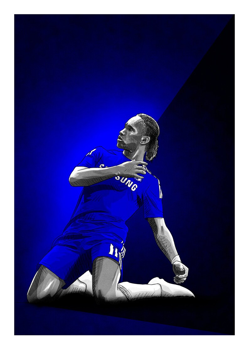 Didier Drogba Chelsea Premier League Football Print - Etsy