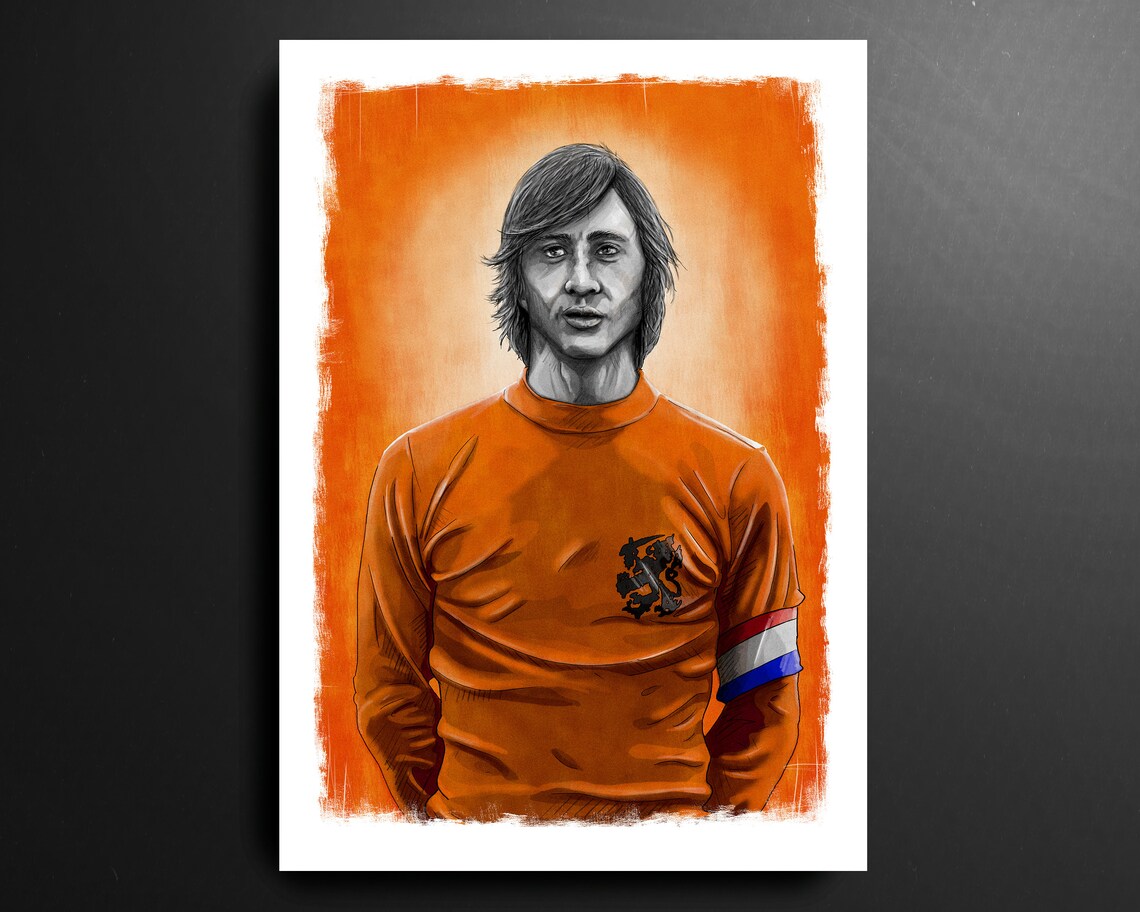 Johan Cruyff Netherlands Football Print - Etsy