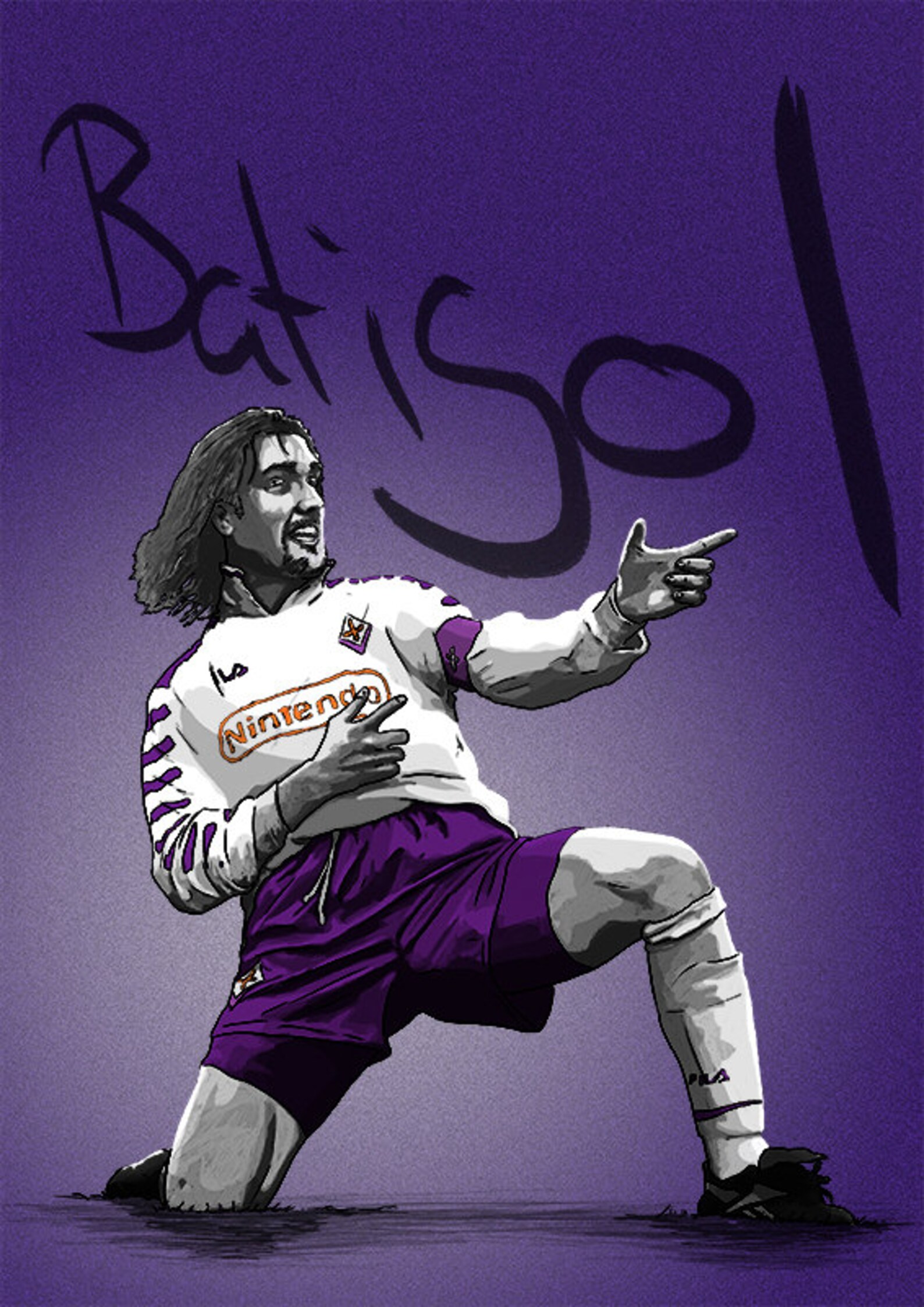 Gabriel Batigol Batistuta Fiorentina Seria Una impresión de | Etsy