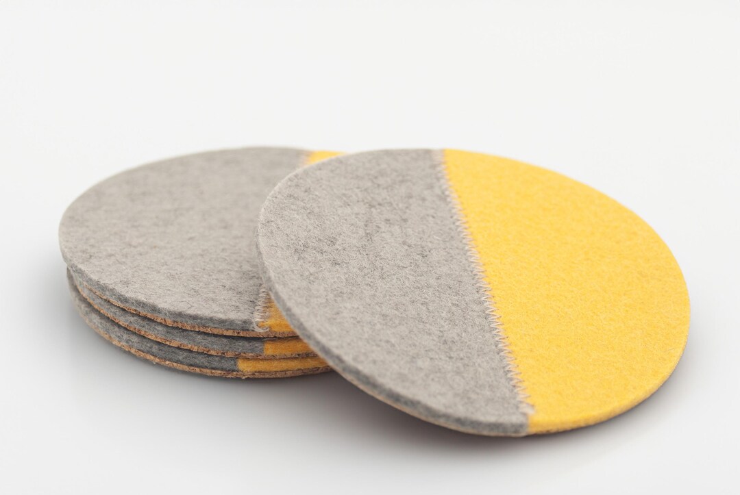 100% Wool Felt Coasters – Taupe and Honey – 4 Pack – Zero Waste – FREE ...