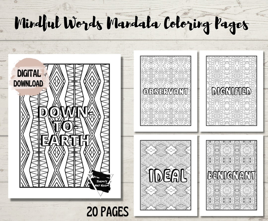 Mindful Words Mandala Colouring Book | Adult Activity & Mindfulness ...