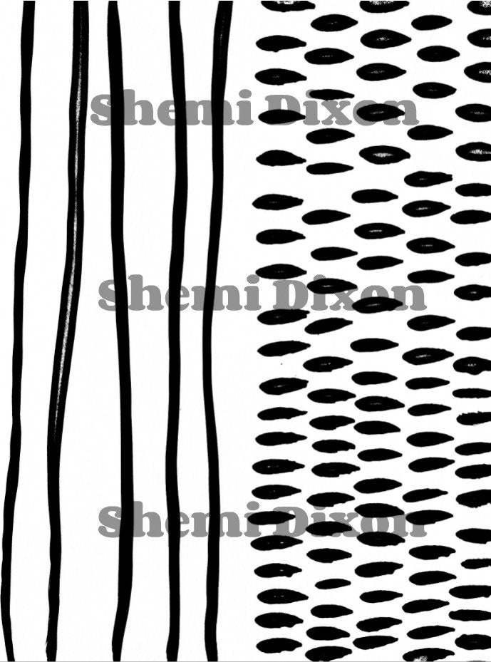 5 Black and White Digital Papers, Brush Marks Digital Paper, Ink ...