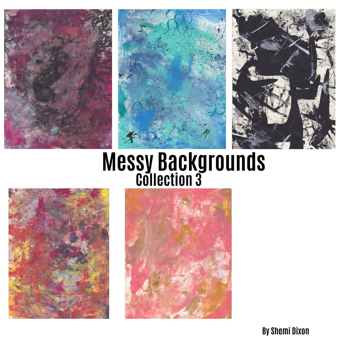 Printable Messy Painted Backgrounds Collection 3 /digital Paper ...