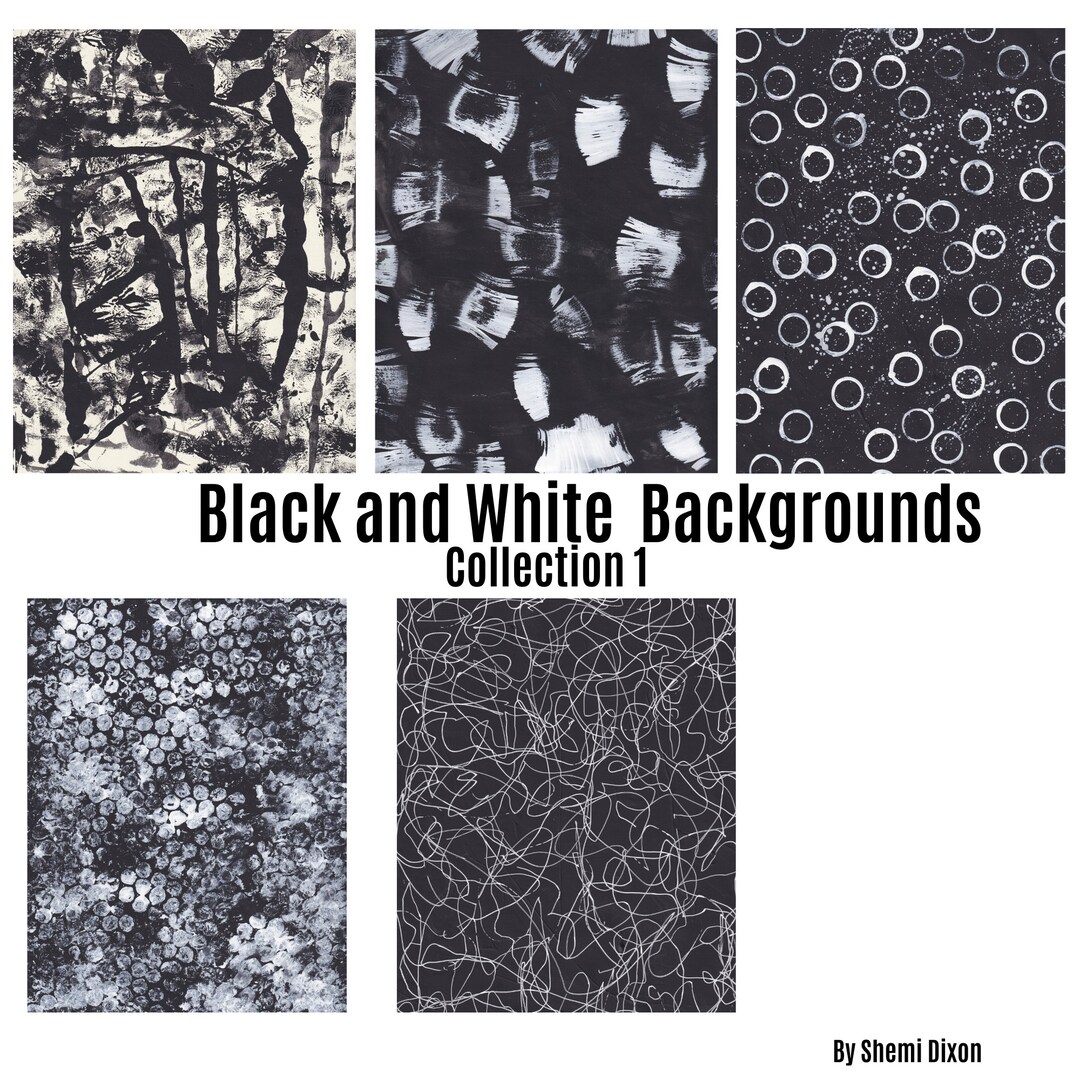 Printable Black and White Pattern, Black and White Collection 1/ Brush ...