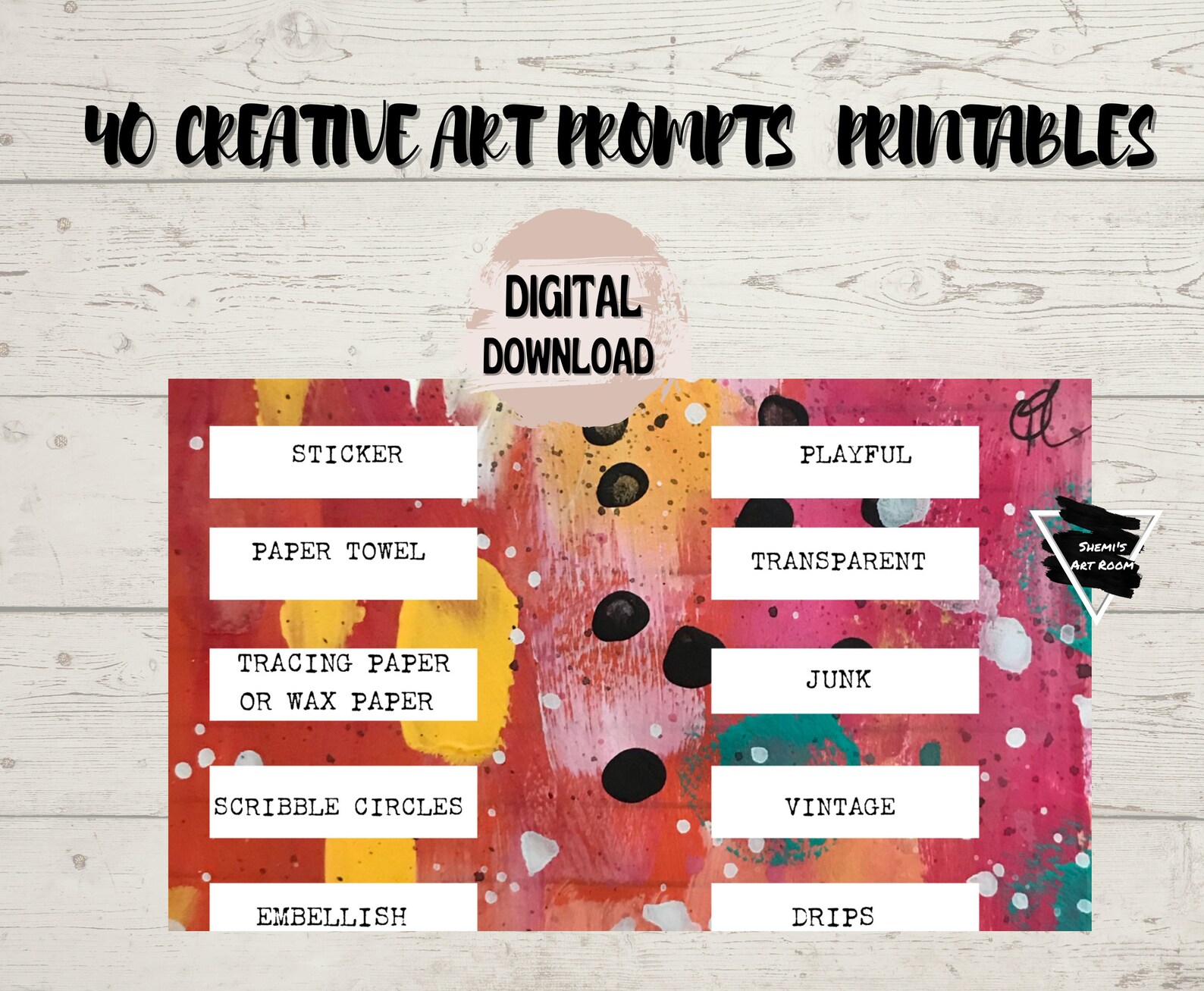 40 Creative Art Journal Prompt Cards | Printable PDF | Journal Prompt ...