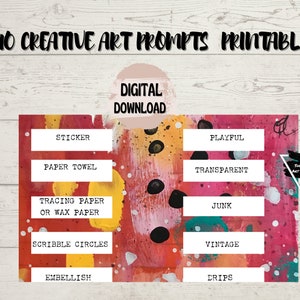 40 Creative Art Journal Prompt Cards | Printable PDF | Journal Prompt ...
