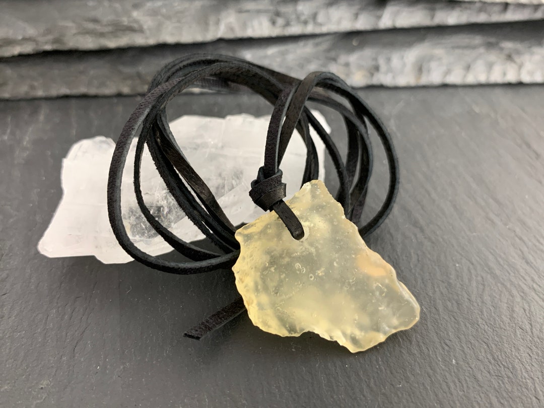 Highly Protective Libyan Desert Glass Crystal- Necklace / Libyan Gold ...