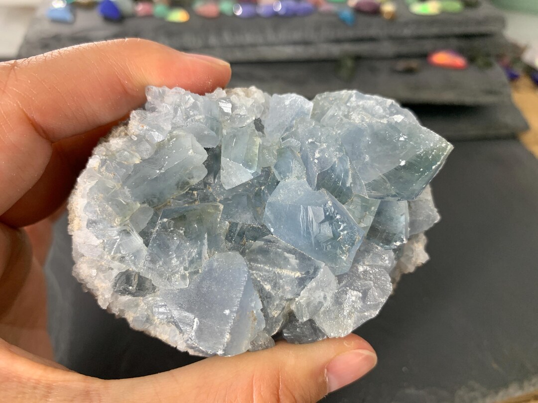 Celestite Crystal: Natural Soft Blue Calming Gemstone - Etsy