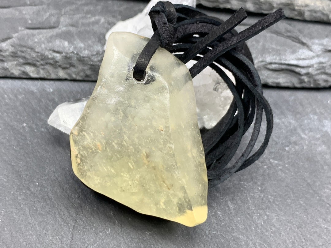 Highly Protective Libyan Desert Glass Crystal 8.4g- Necklace / Libyan ...