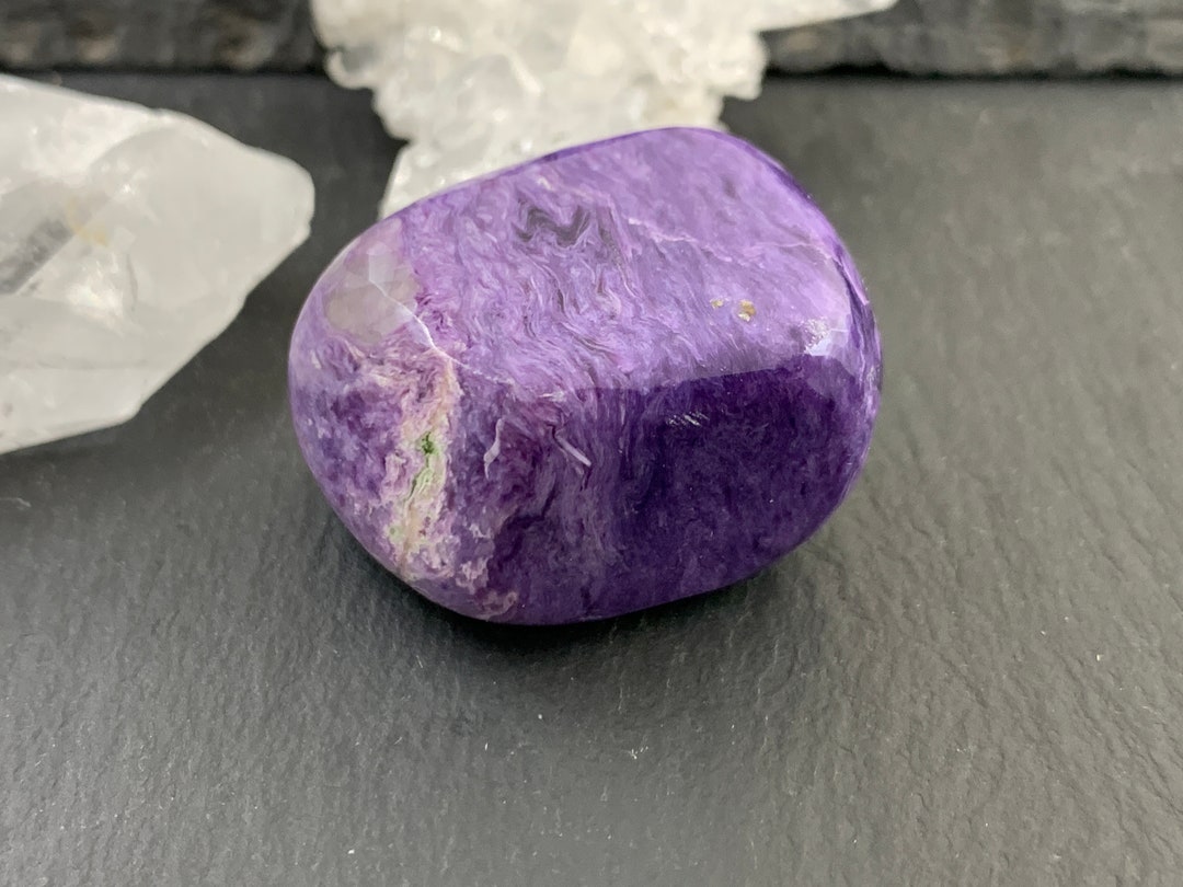 Natural Charoite Stone - Purple Tumbled Gem From Russia - Etsy