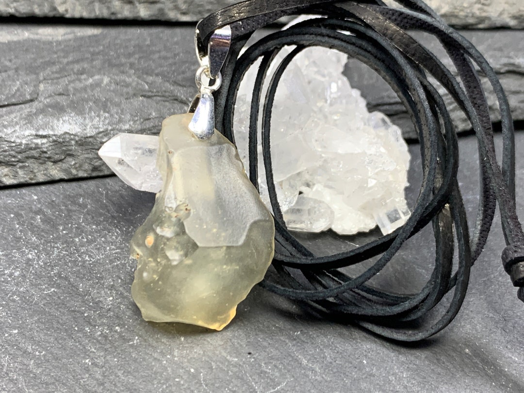Highly Protective Libyan Desert Glass Crystal- Necklace / Libyan Gold ...