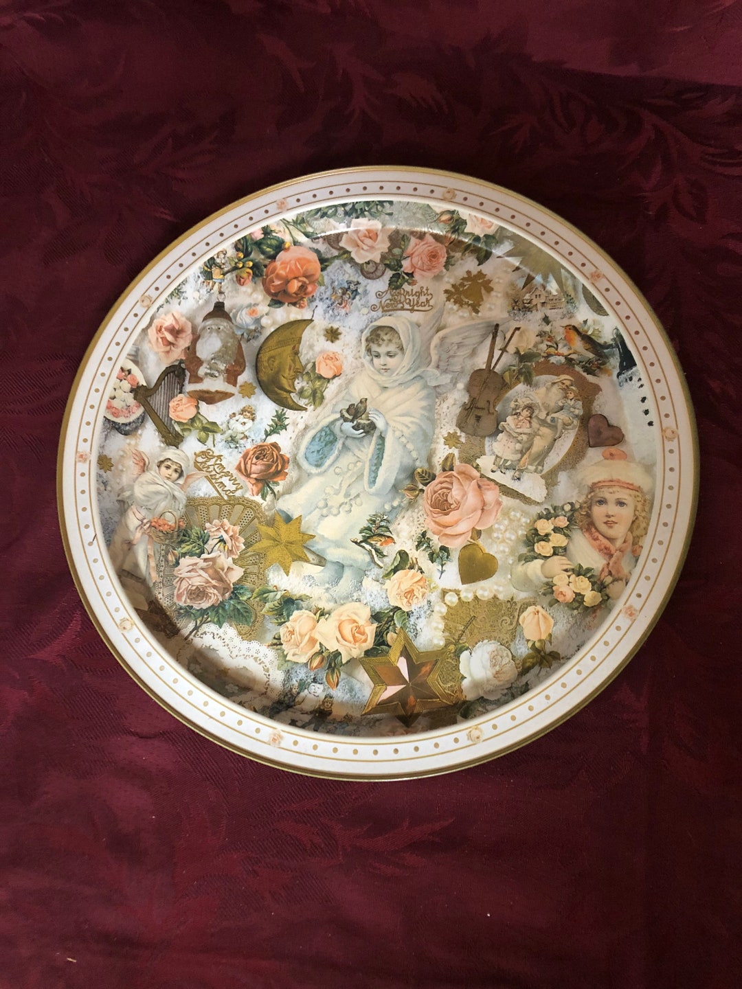 Vintage Old World Christmas Tin Platter Serving Plate Christmas New ...