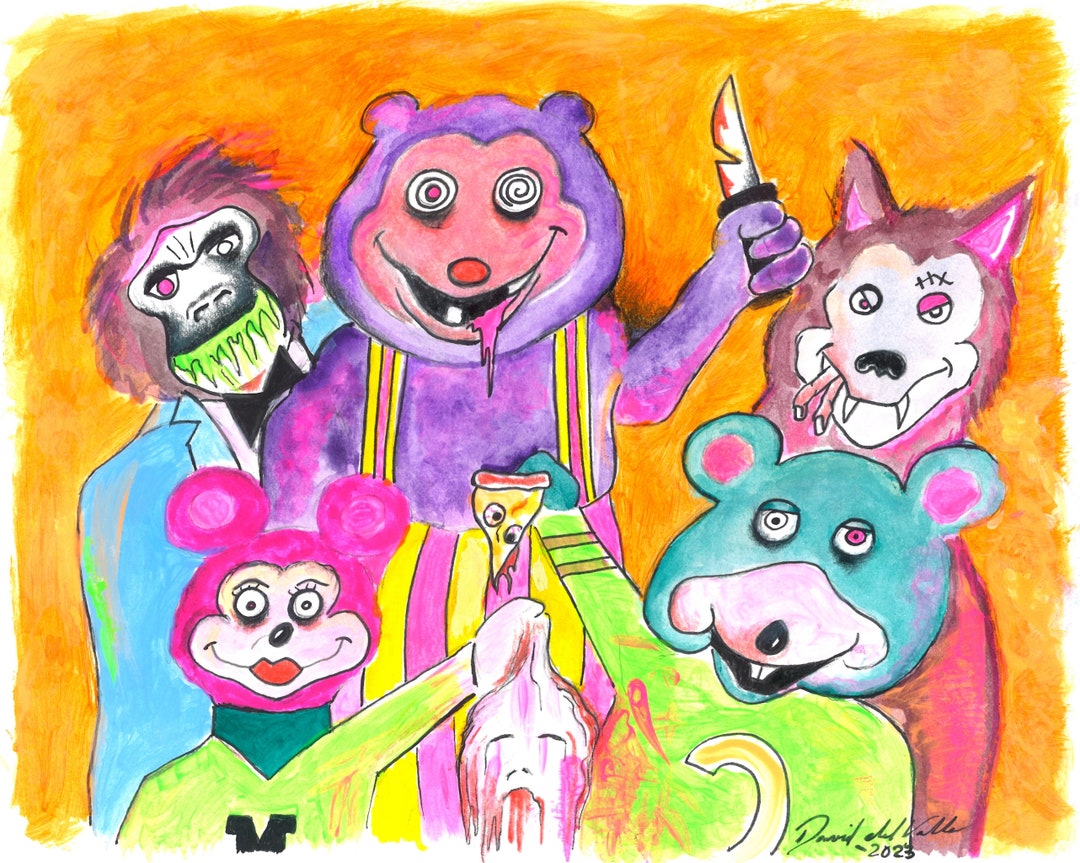 Pizza Nightmare Drawing Painting Lowbrow Art Surreal Showbiz Billy Bob ...